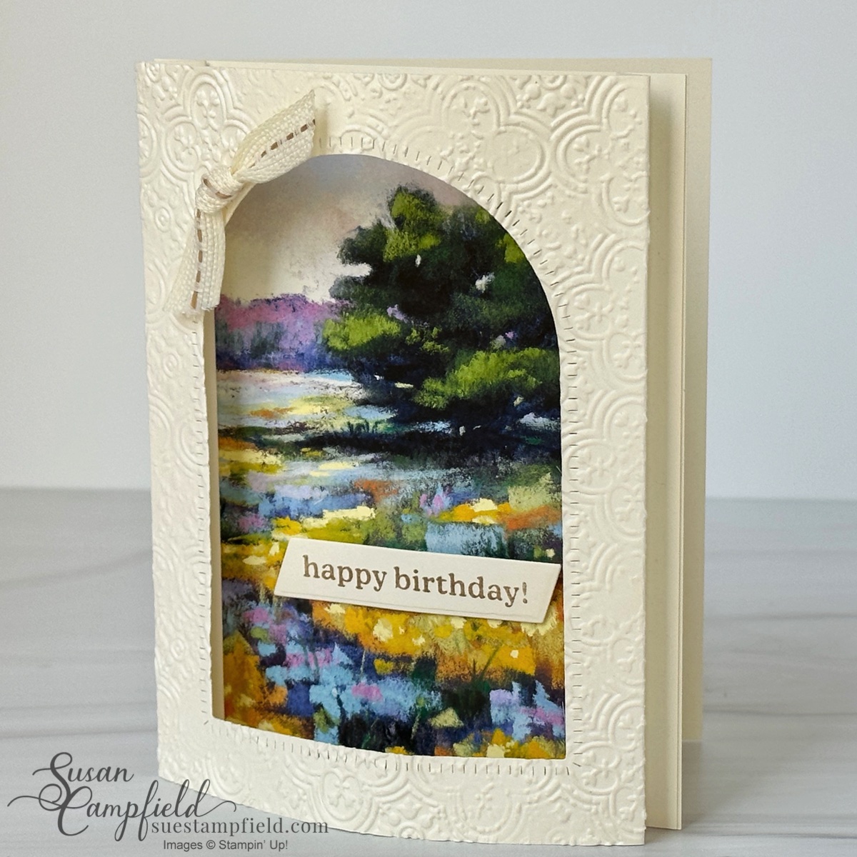 Meandering Meadow Window Fun Fold Card - Suestampfield